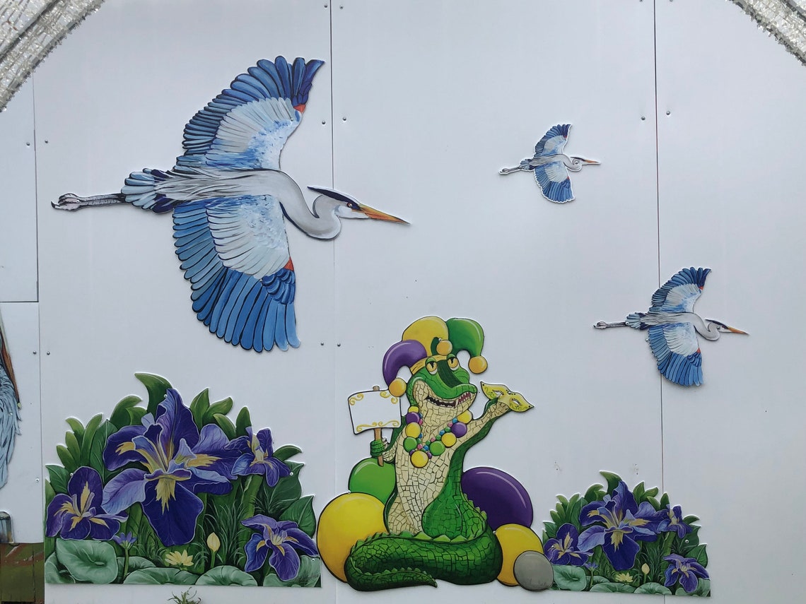 Mardi Gras Alligator Fence Panel - Etsy
