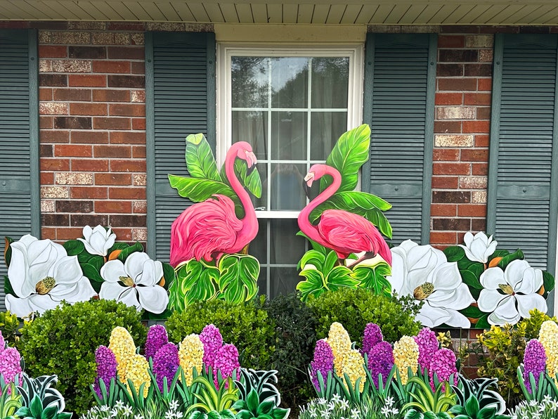 Flamingo Set of 2 Fence Panels - Etsy