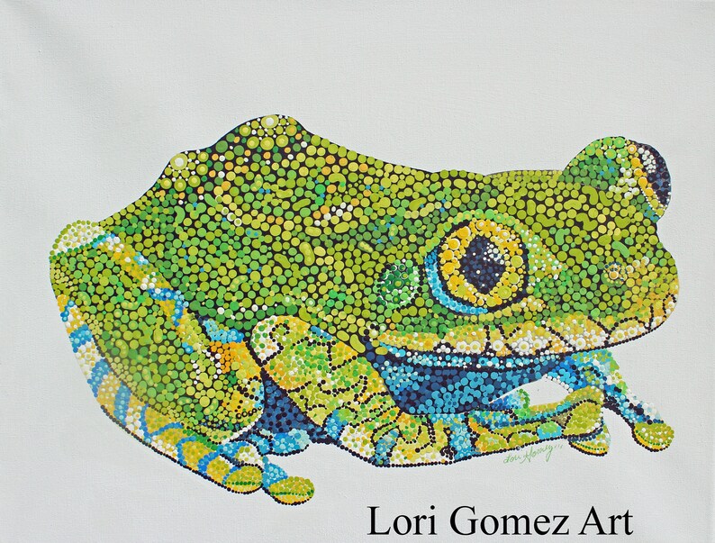 Peacock Frog Dot Painting - Etsy
