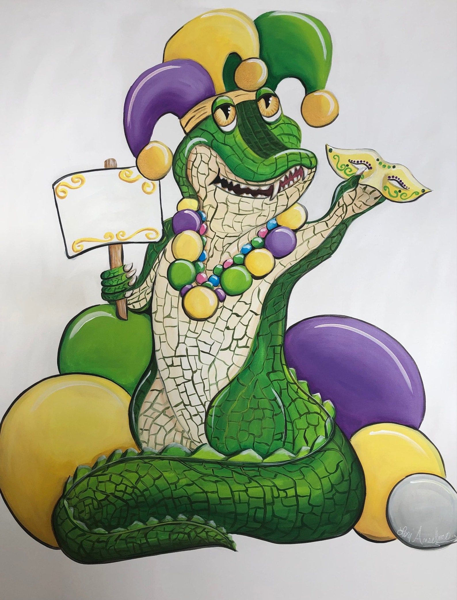 Mardi Gras Alligator Fence Panel - Etsy