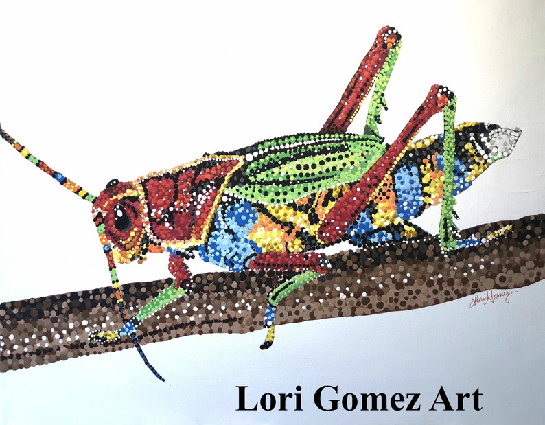 Rainbow Cricket Dot Painting - Etsy