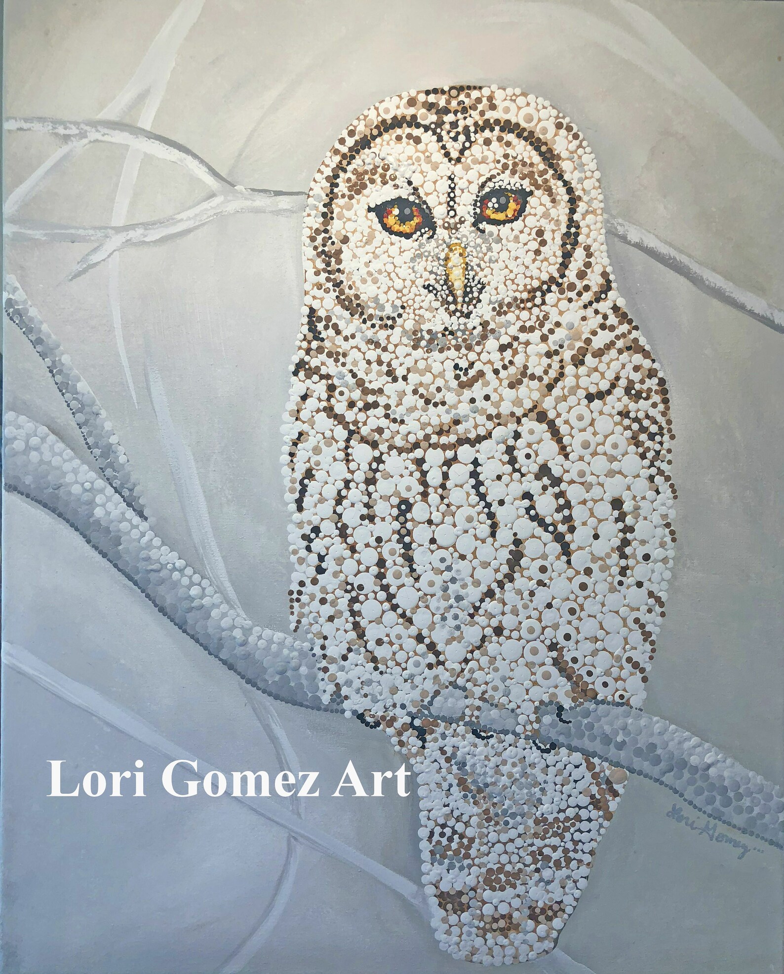 Snow Owl Dot Painting - Etsy