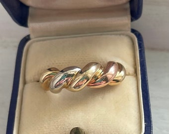14k Tri Color Gold Ring - Etsy