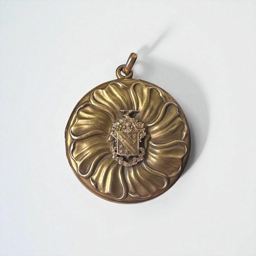 Victorian 14k Gold-filled Poppy Locket With Phi Delta Theta Crest ...