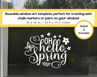 Easter Window Decoration Template Chalk Art - Etsy