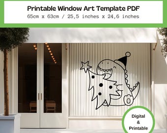 Simple Christmas Tree Window Art DIY Chalk Window Template Glass ...