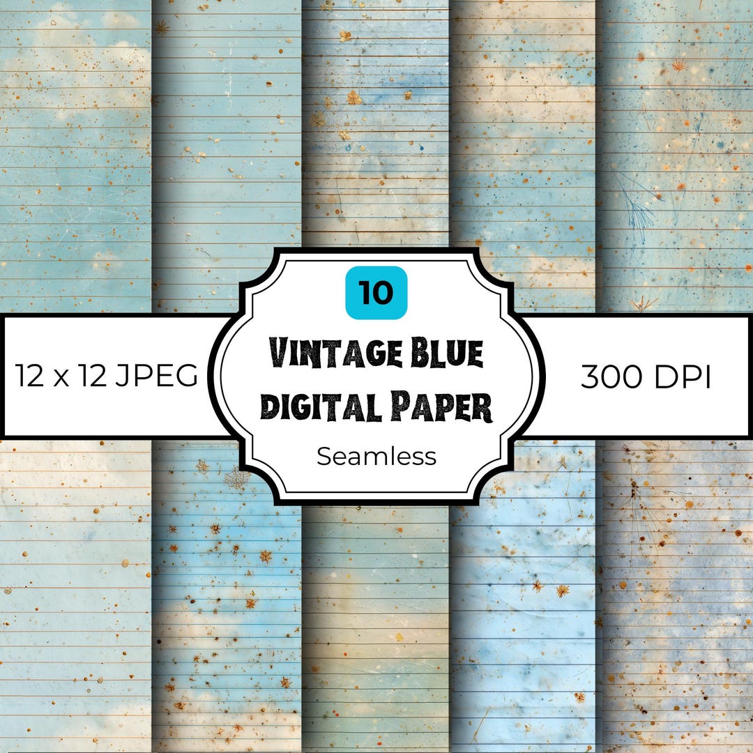 Vintage Blue Digital Paper, Shabby Chic Scrapbook (seamless JPG) - Etsy