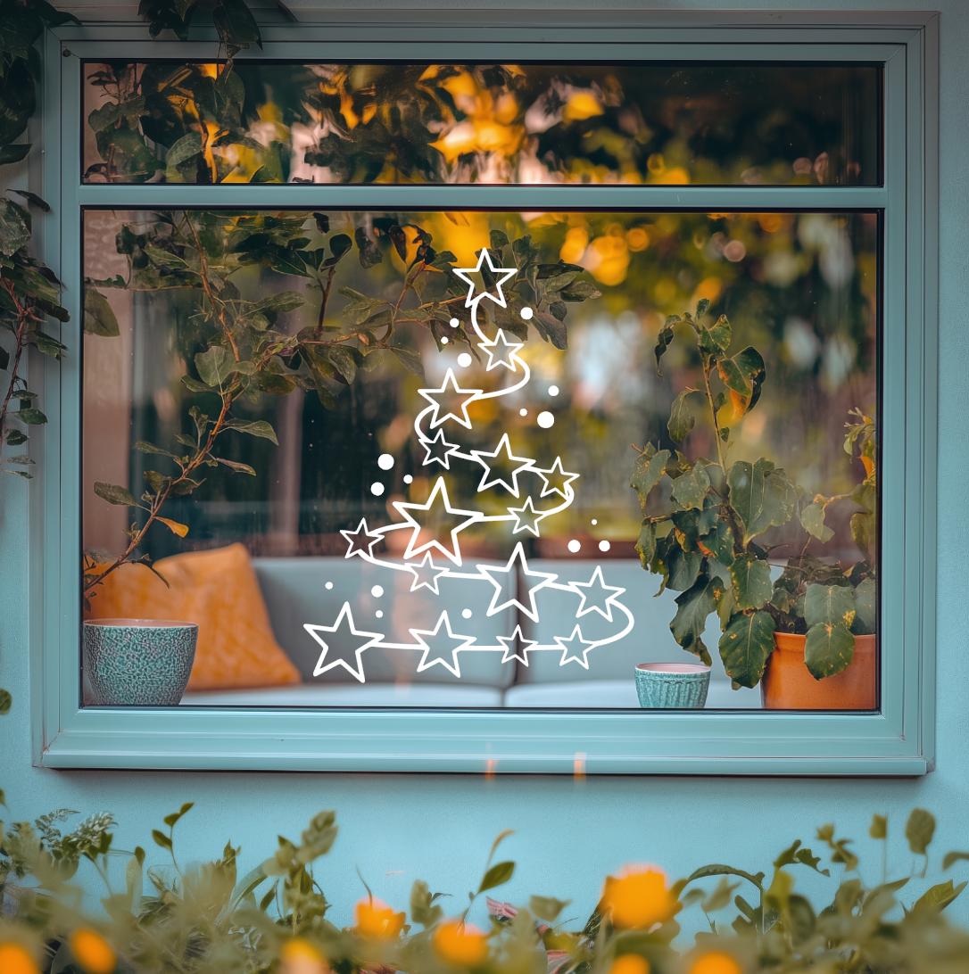 Simple Christmas Tree Window Art - DIY Chalk Window Template | Glass ...