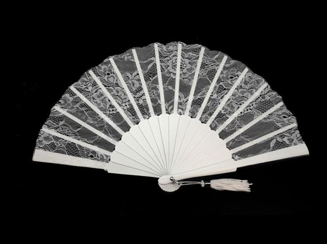 WHITE Wedding LACE Fan, Bridal Fan, Bridal Accesories, Romantic Lace ...
