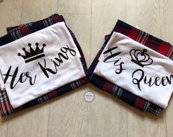 King and Queen Pj Set - Etsy