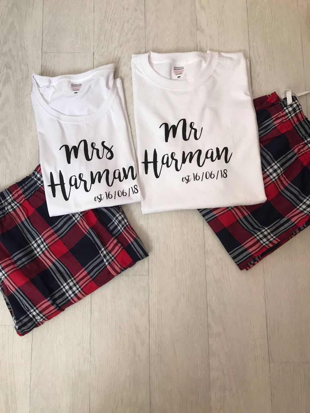 Mr & Mrs Pjs Personalised Pjs Matching Pjs Personalised Mr - Etsy
