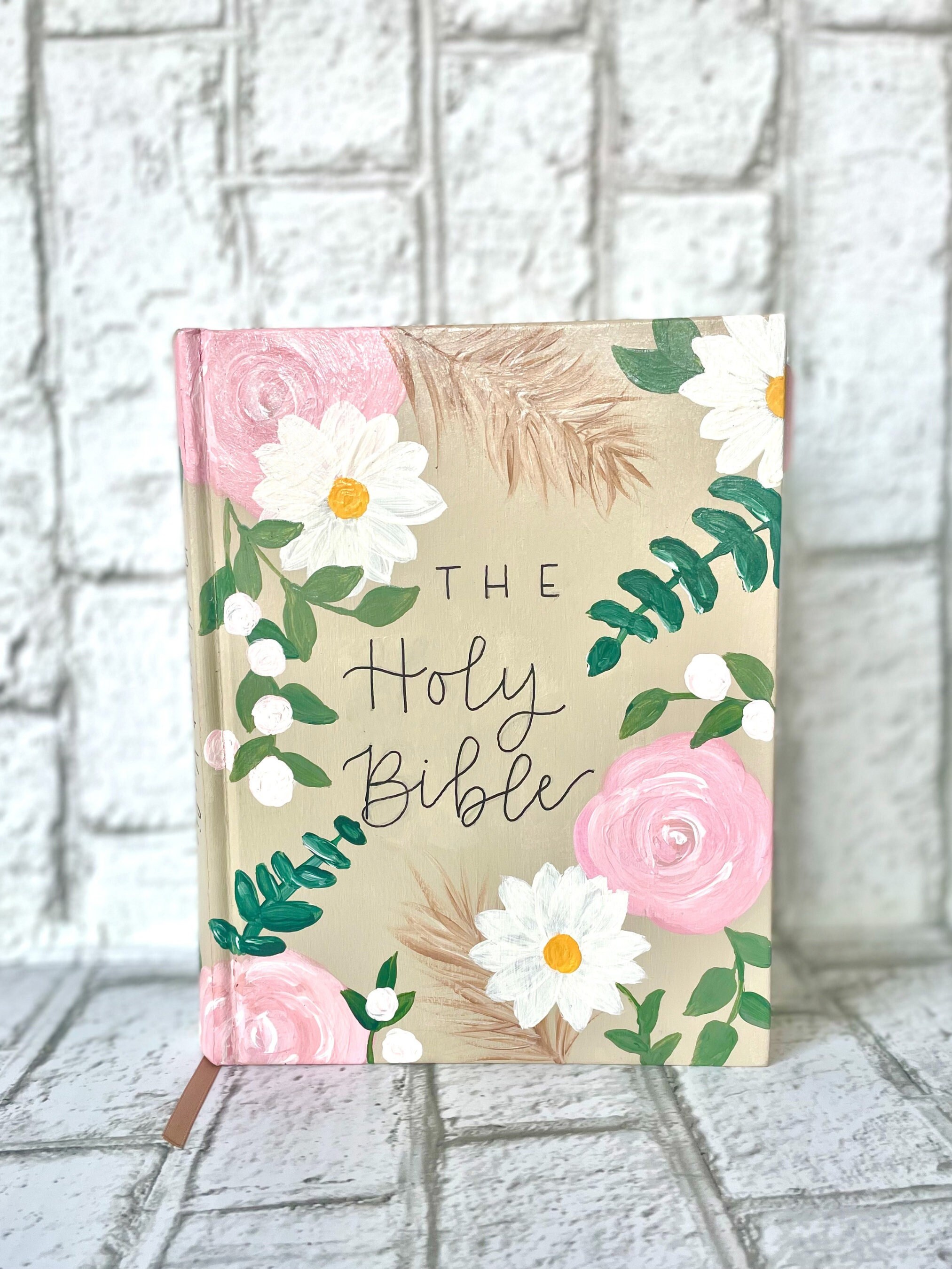 Custom Hand Painted Bible | Bible Guest Book | Christian Gift | Wedding ...
