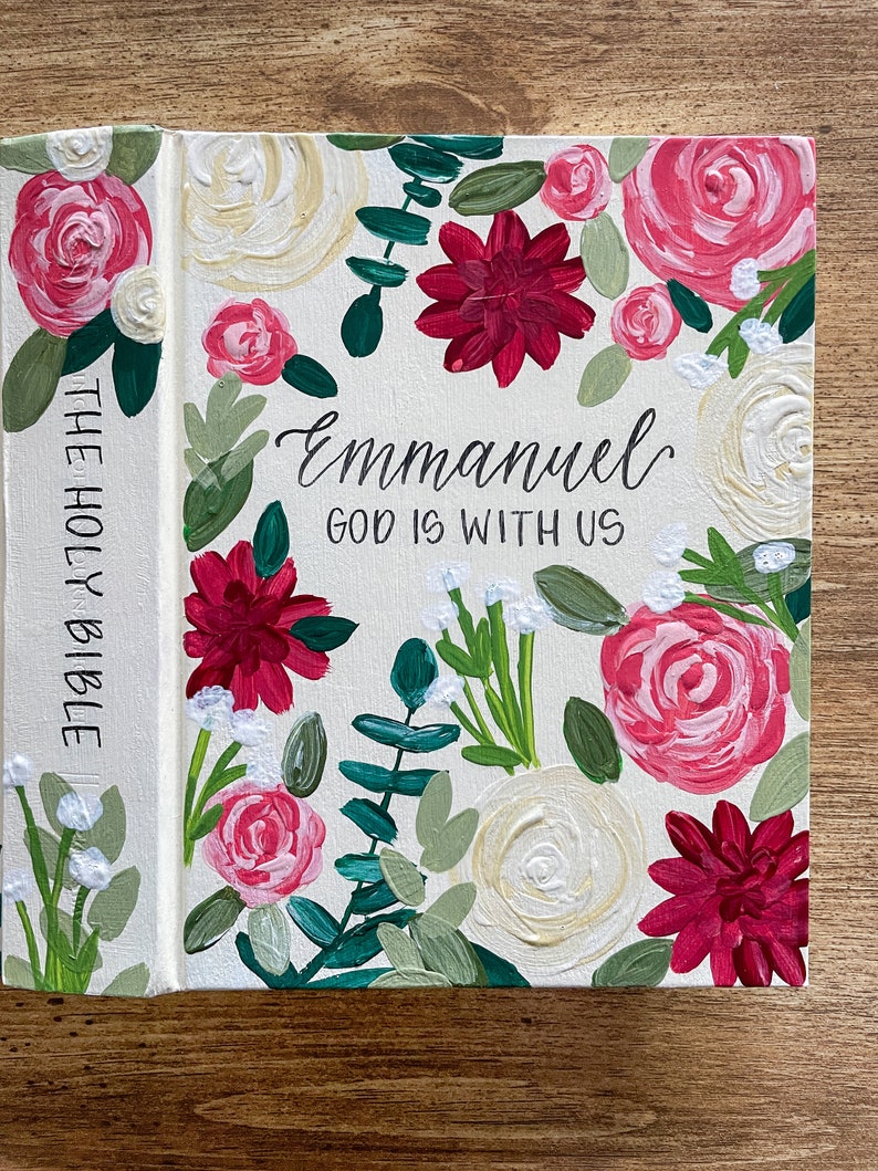 Custom Hand Painted Bible | Bible Guest Book | Christian Gift | Wedding ...