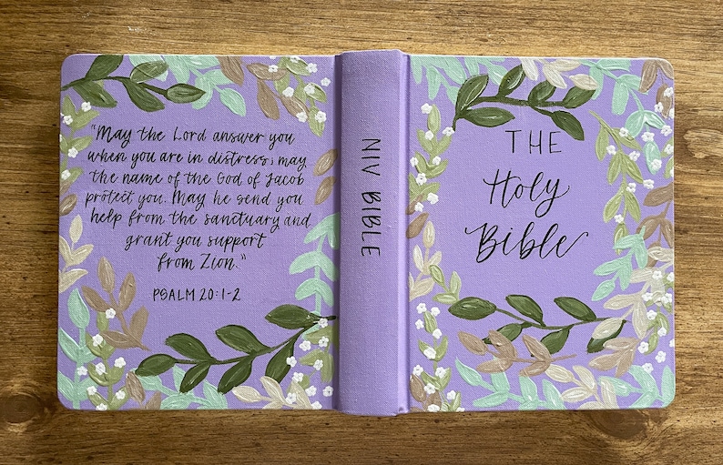 Custom Hand Painted Bible | Bible Guest Book | Christian Gift | Wedding ...