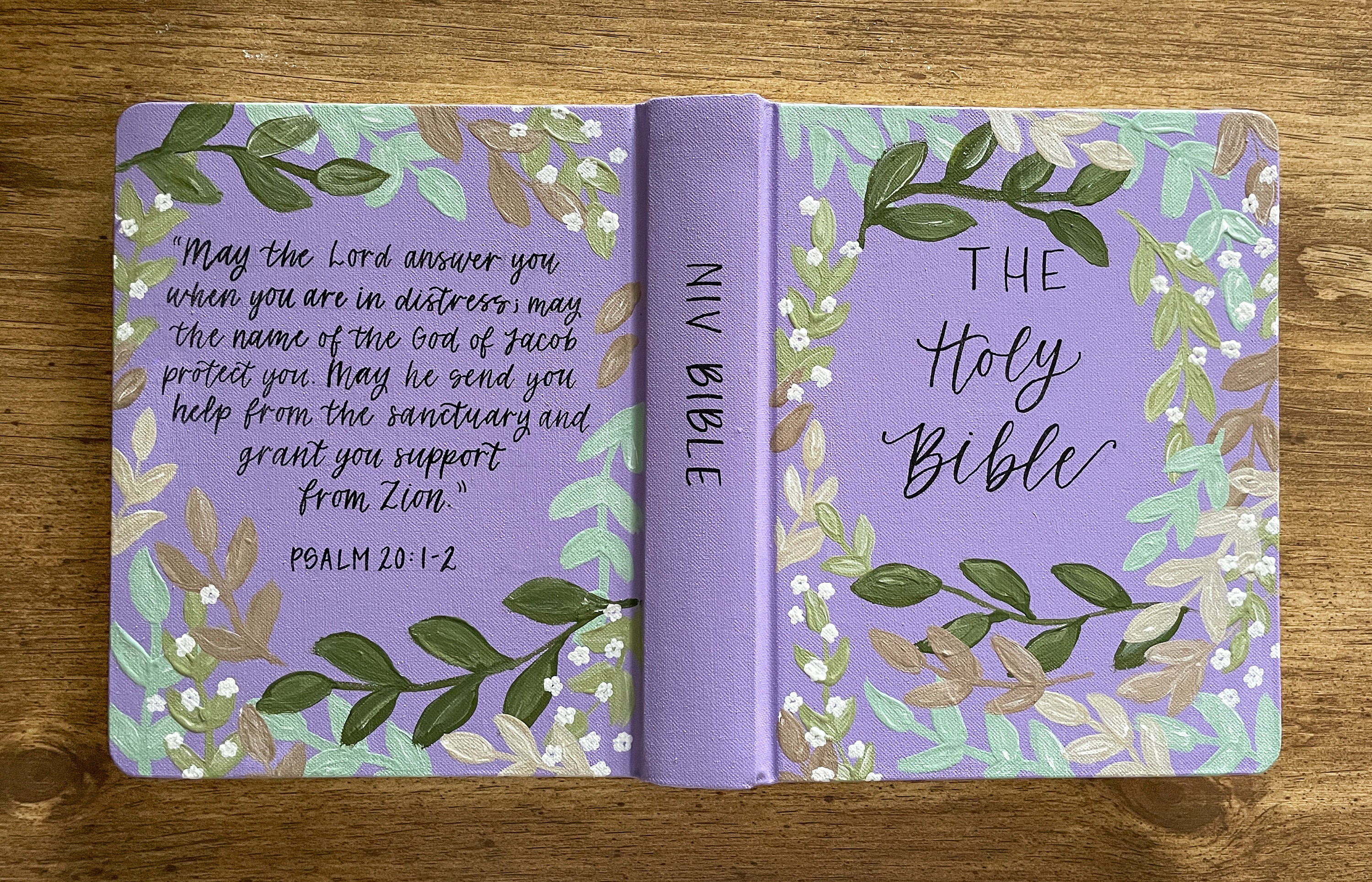 Custom Hand Painted Bible | Bible Guest Book | Christian Gift | Wedding ...