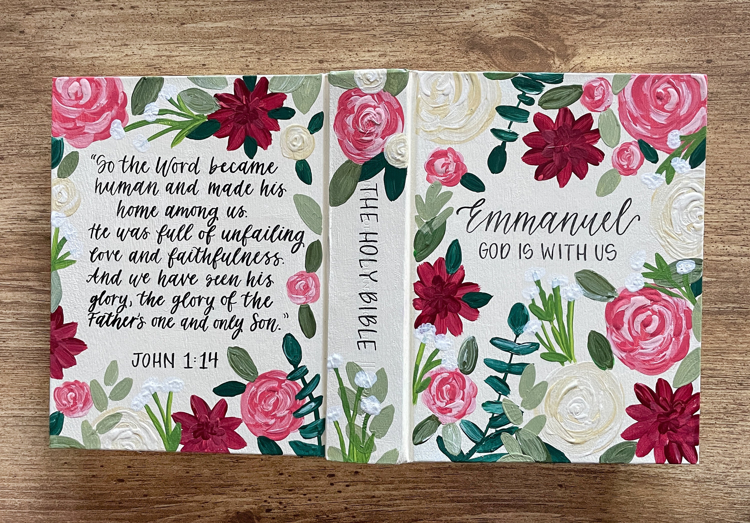 Custom Hand Painted Bible | Bible Guest Book | Christian Gift | Wedding ...