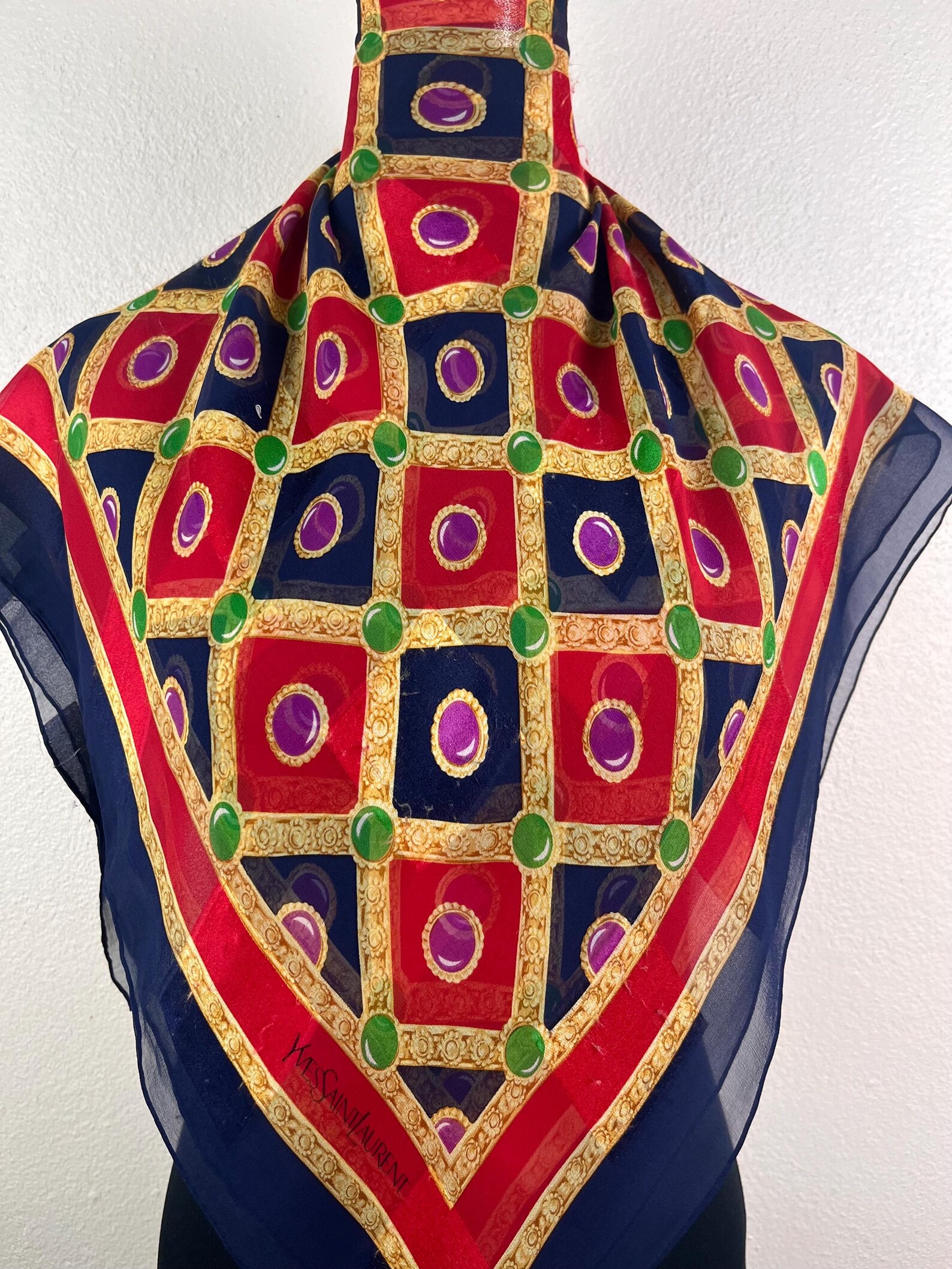 Freeshipping Yves Saint Laurent Silk Scarf Vintage Scarves Sz1213 - Etsy