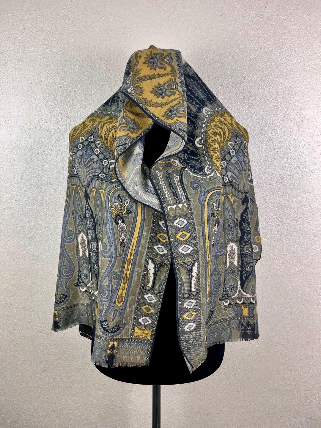 Free Shipping Etro Milano Shawl Wool Vintage Scarves Sz616j - Etsy