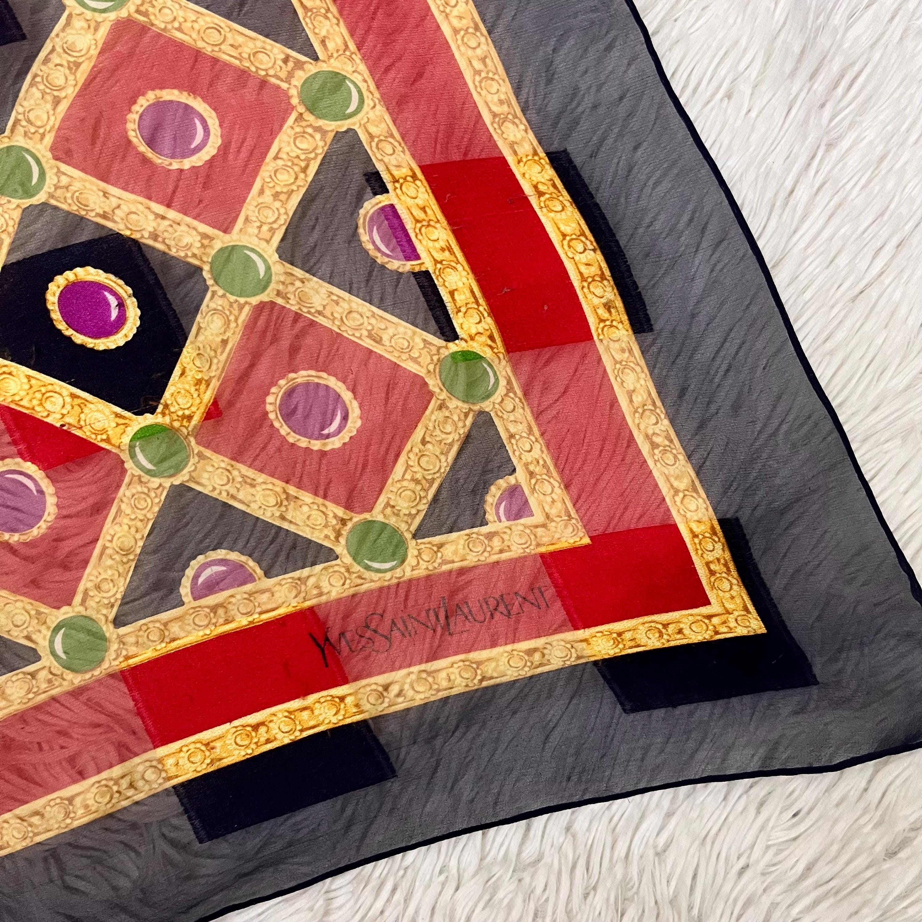 Freeshipping Yves Saint Laurent Silk Scarf Vintage Scarves Sz1213 - Etsy