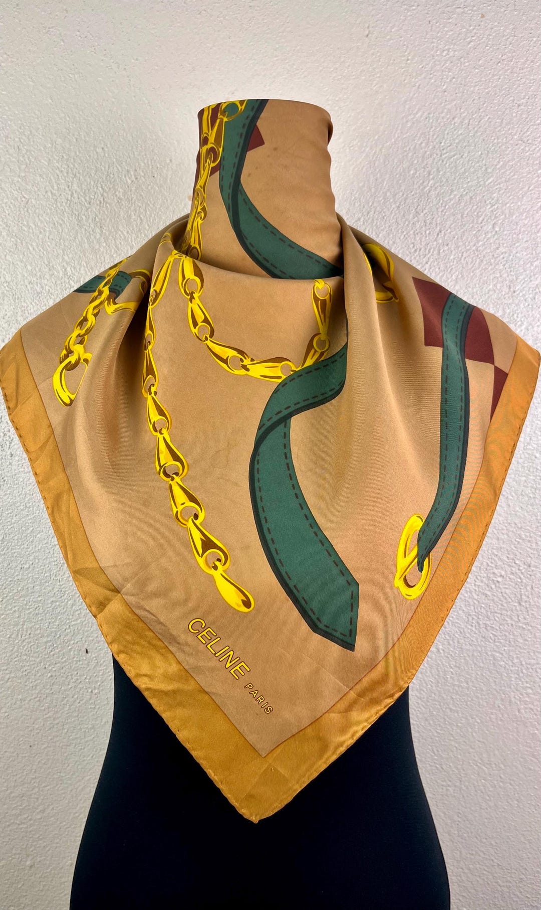 Freeshipping Celine Silk Scarf Vintage Scarves Sz1217 - Etsy