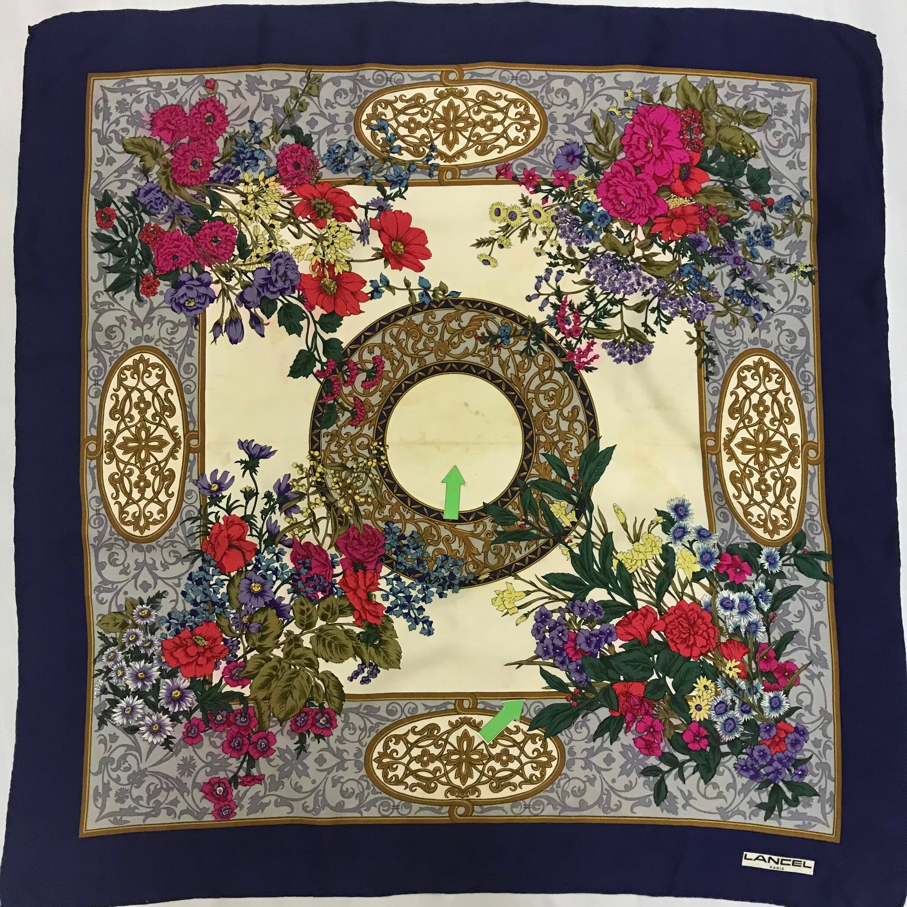 Freeshipping Lancel Floral Vintage Scarf Silk (z6) - Etsy