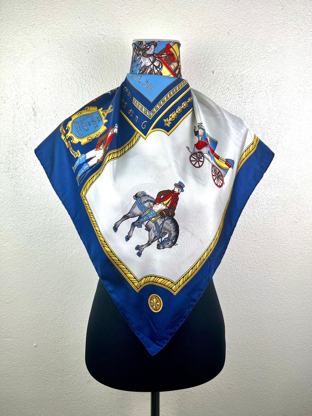 Freeshipping Celine Paris Silk Scarf Vintage Scarves Ca2 - Etsy