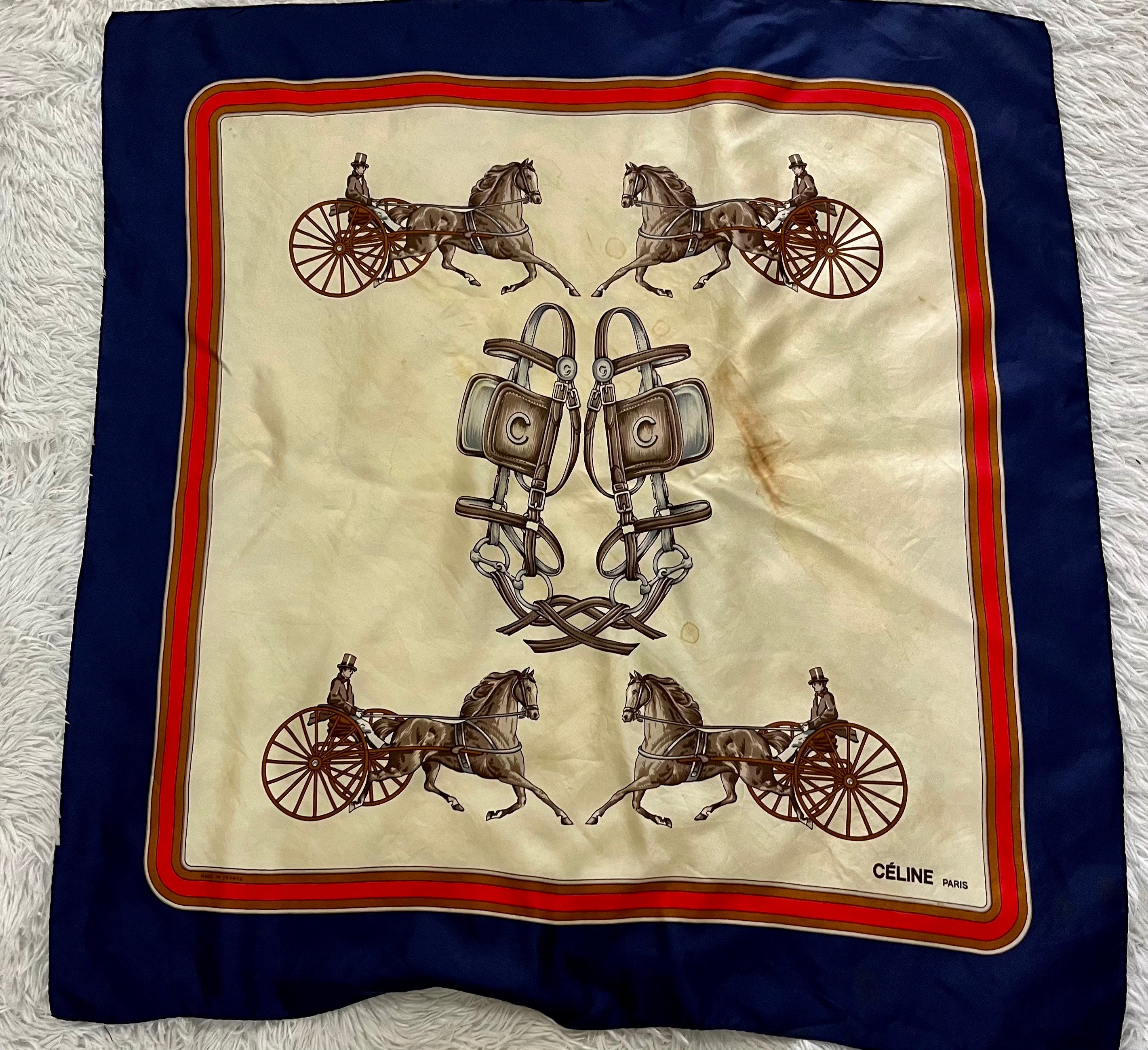 Freeshipping Celine Paris Silk Scarf Vintage Scarves T21 - Etsy