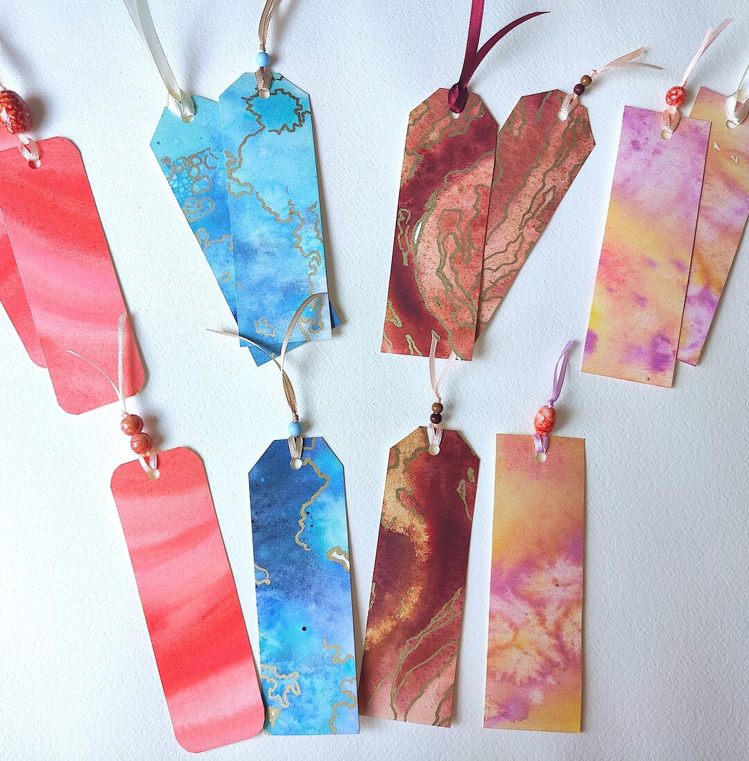 Hand Painted Bookmarks | Watercolor Abstract Original | Art Gift ...