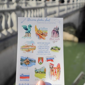 Slovenia Travel Stickers, Traveling Journal, City Watercolor, Gift Idea ...