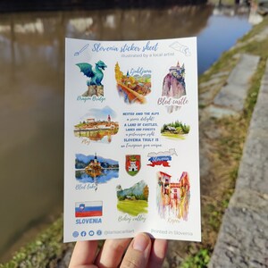 Slovenia Travel Stickers, Traveling Journal, City Watercolor, Gift Idea ...