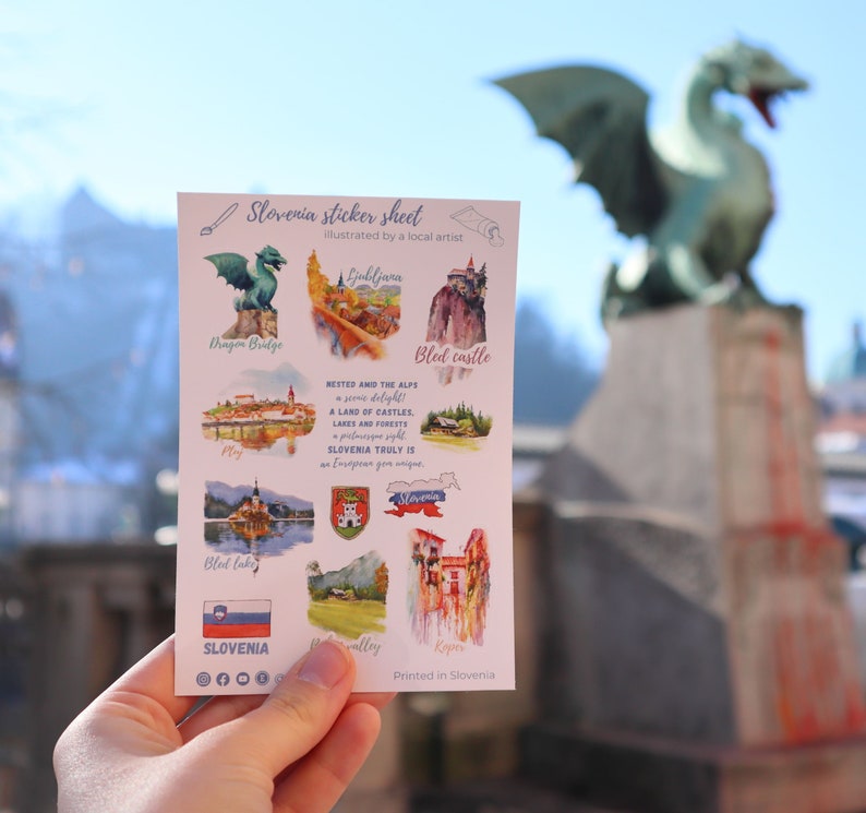 Slovenia Travel Stickers, Traveling Journal, City Watercolor, Gift Idea ...