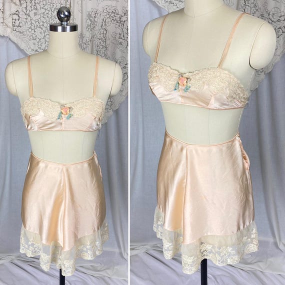 Vintage 1920's - 1930's Tap Pants & Bralette Lingerie… - Gem