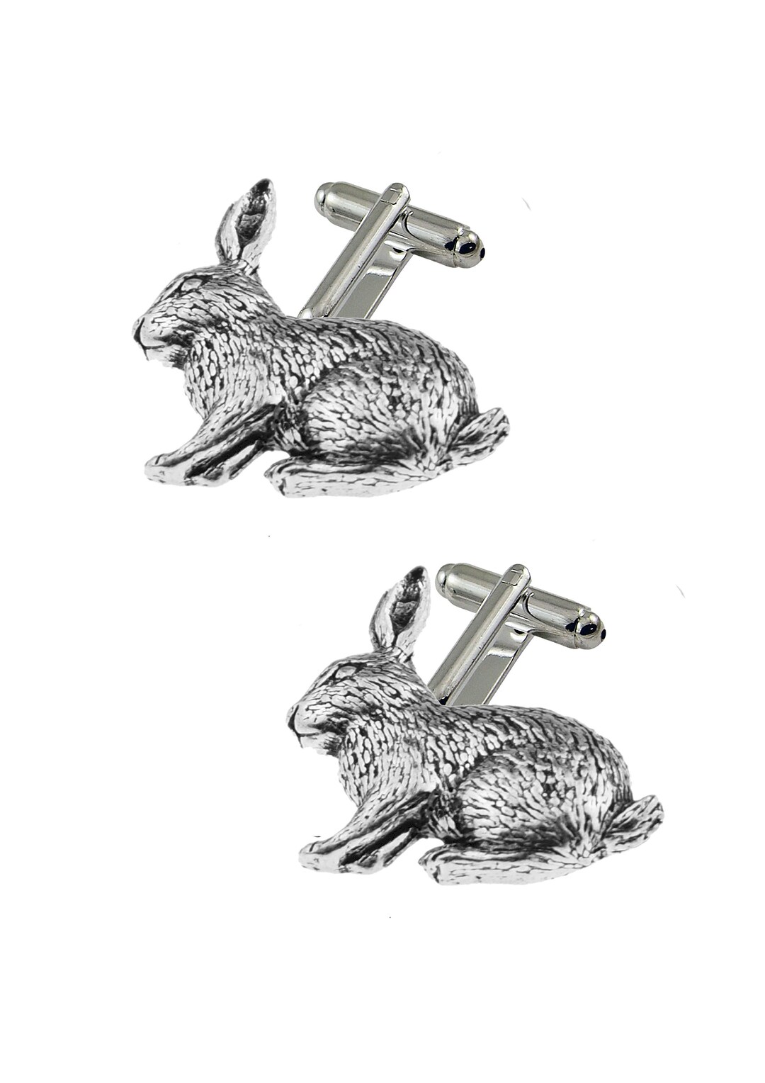 A17 Rabbit 26mm X 25mm Fine English Pewter Cufflinks Tie Slide Sets Tie ...