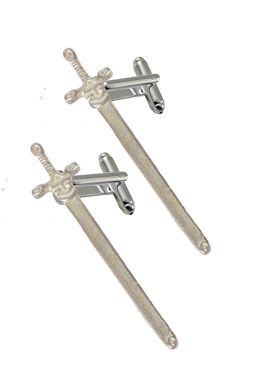 GT136 Sword 1.6x6.2cm English Pewter Cufflinks Tie Slide Sets Tie Pin ...