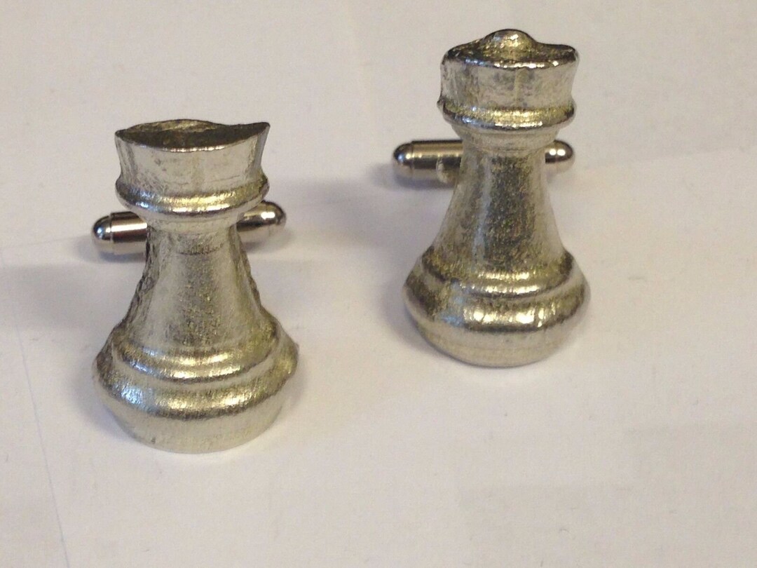 GT22 Chess Rook Castle 1.6x2.6cm English Pewter Cufflinks Tie Slide ...
