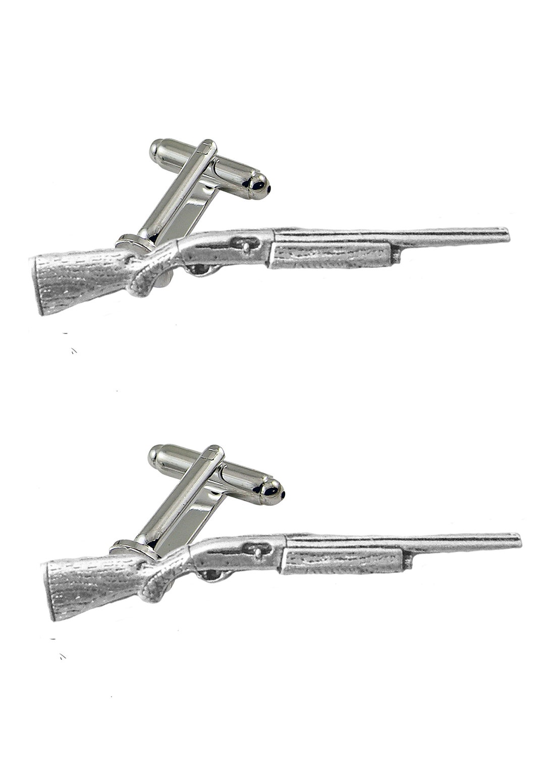 G26 Auto Shotgun Rifle English Pewter Cufflinks Tie Slide Sets Tie Pin ...