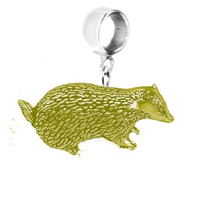 Badger Charm With 5mm Hole to Fit Pendant Bracelet European Also Fits ...