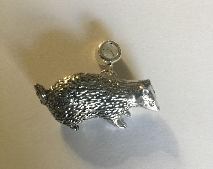 Badger Charm With 5mm Hole to Fit Pendant Bracelet European Also Fits ...