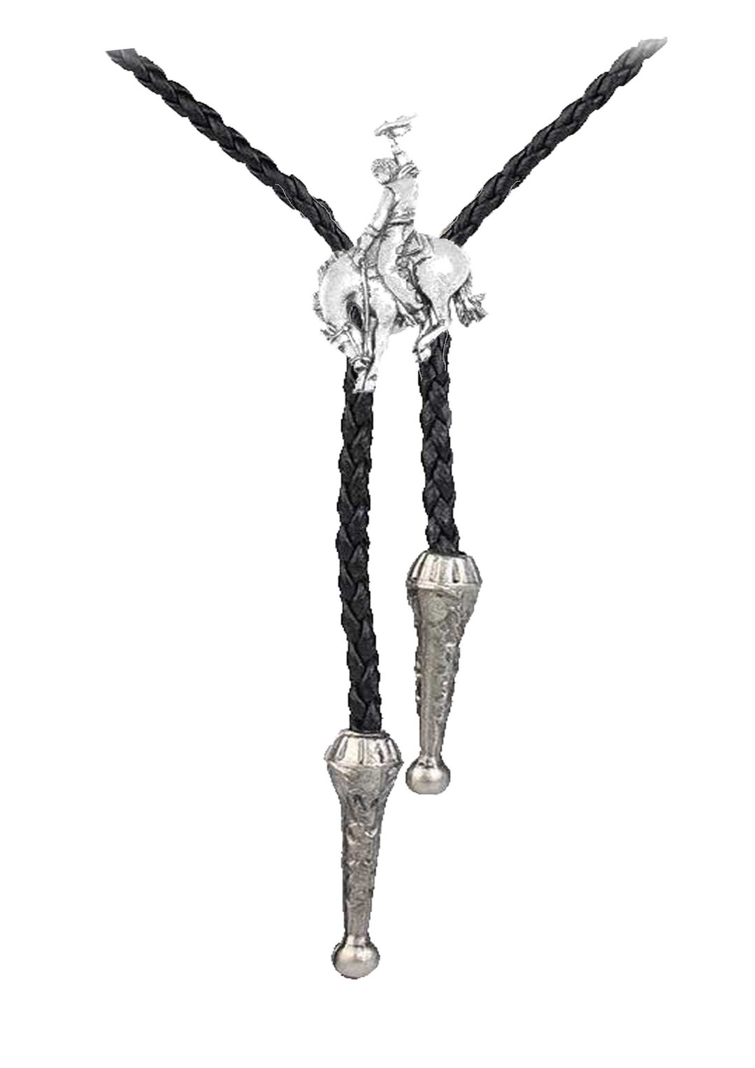 Pp-w04 Rodeo Cowboy 4x2.2cm Fine English Pewter on Necklace Western ...