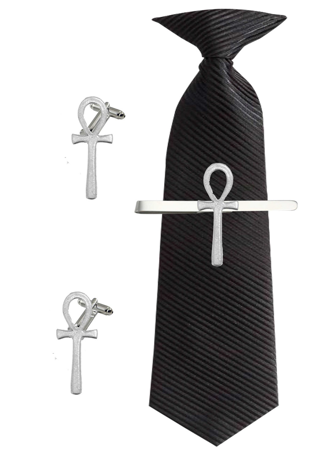 Pp-g63 Ankh 3.6x1.4cm English Pewter Cufflinks Tie Slide Sets Tie Pin ...