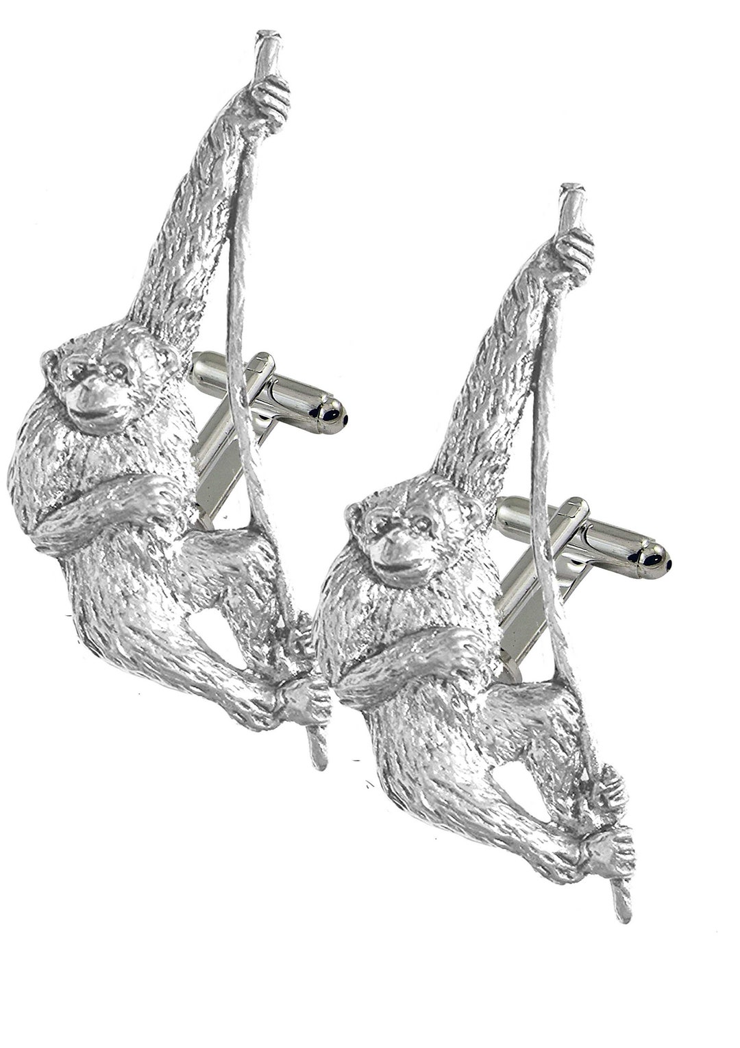 Pp-a35 Chimpanzee Monkey English Pewter Cufflinks Tie Slide Sets Tie ...