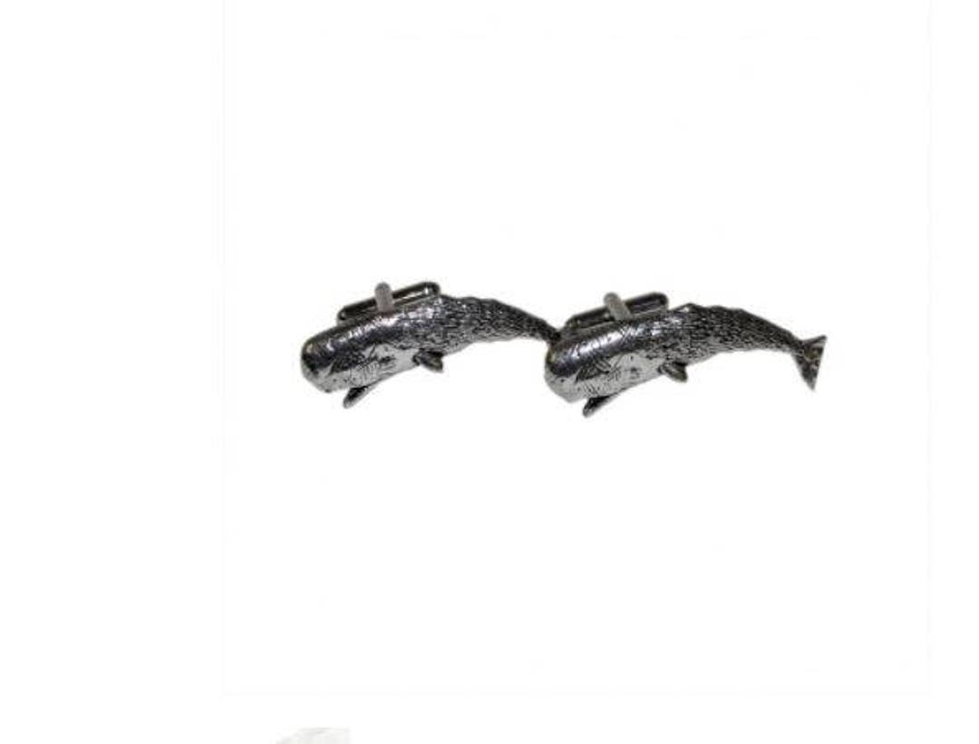 Whale A36 Pair of Cufflinks Made From English Modern Pewter Cuff Link ...