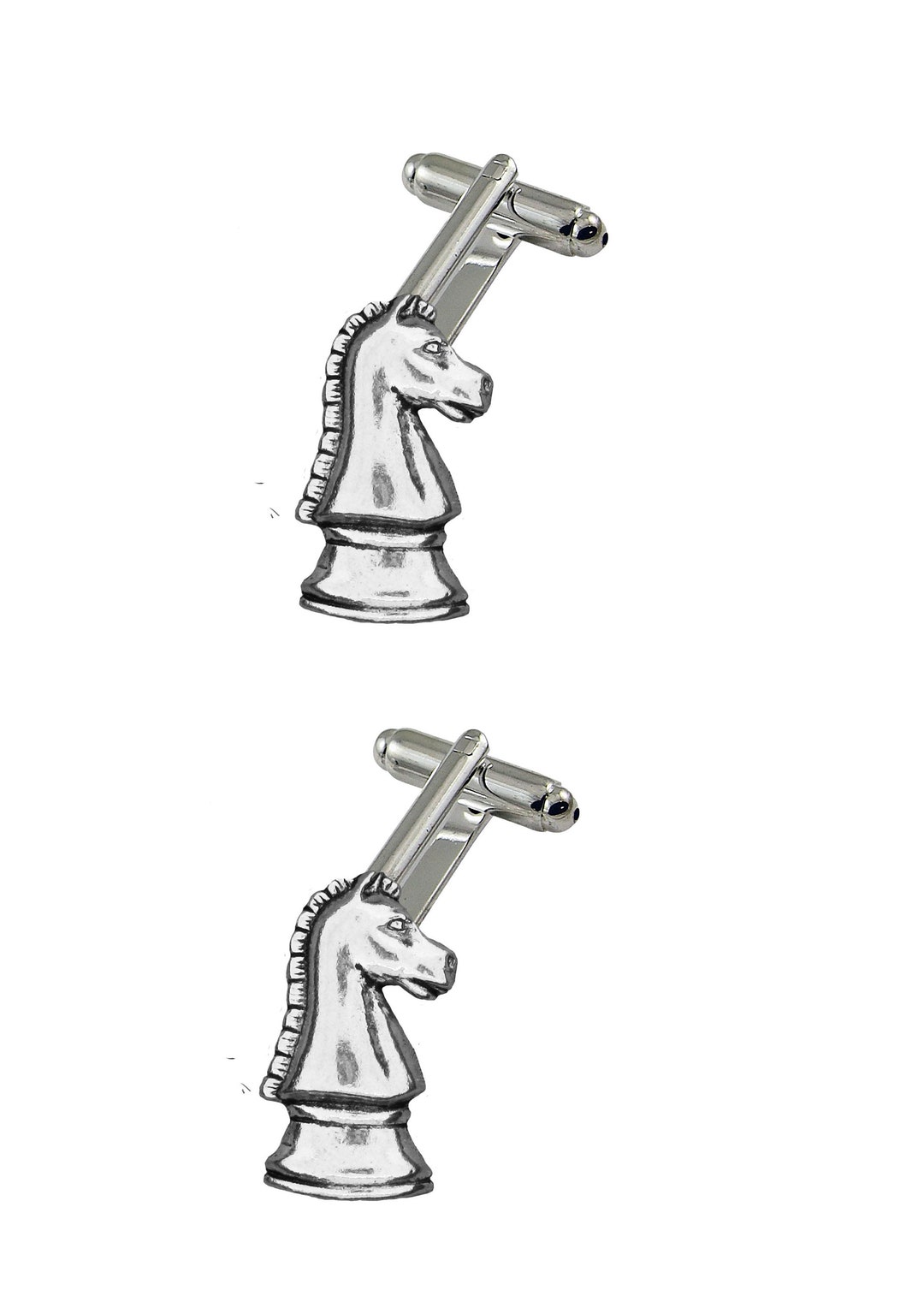 PP Chess Piece Horse Knight 1.4x2.8cm Pair of Cufflinks Made From ...