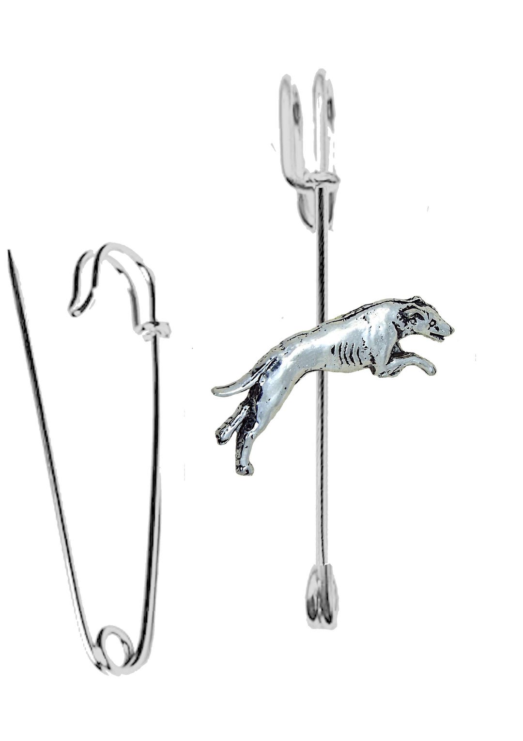 D19 Greyhound on a 3" 7.5cm Kilt Blanket Brooch Pin, Would Suit Scarf ...