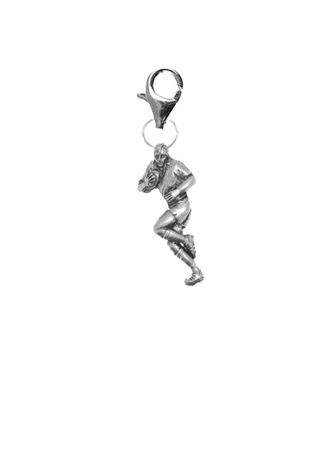 Pp-sp00 Rugby Player Fine English Pewter on a Sterling Silver 925 ...