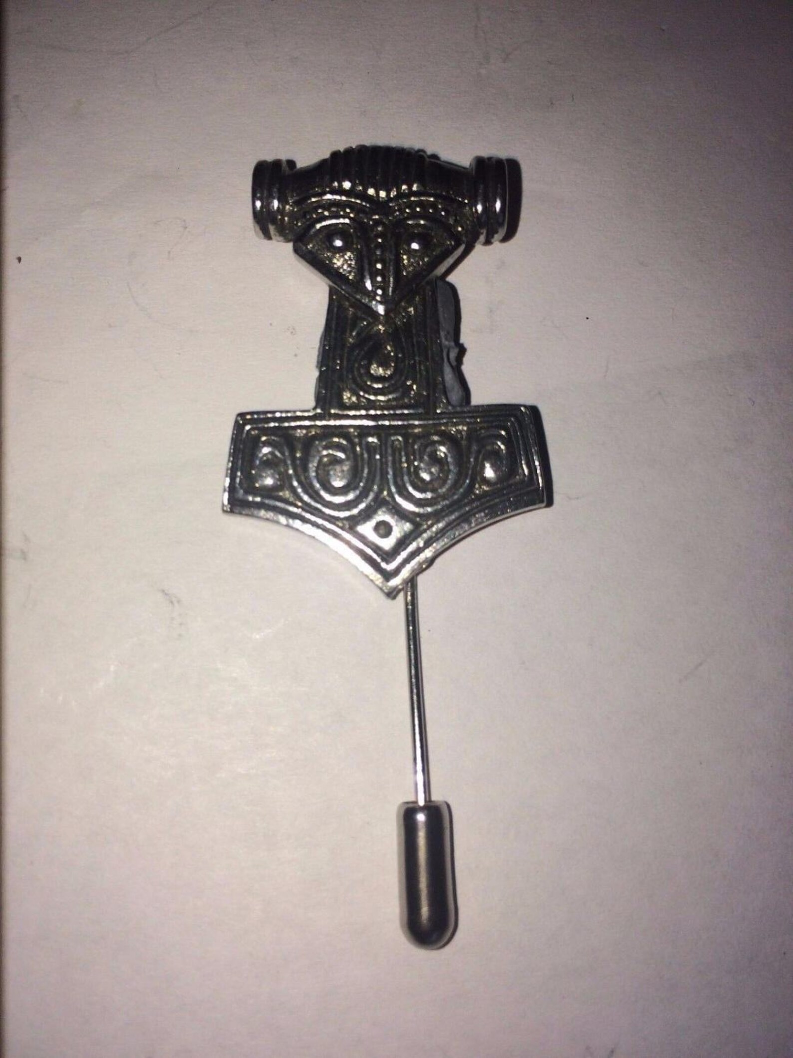 Thor Hammer W47 Tie Pin With Chain or Stick Pin Pewter Perfect - Etsy