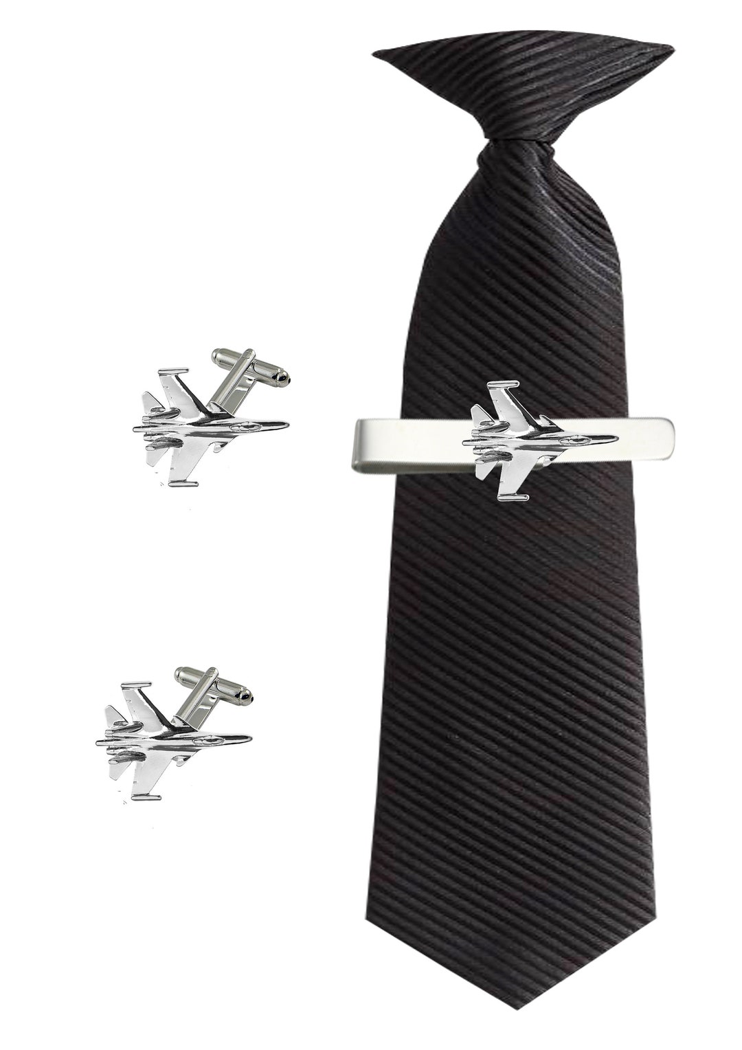 Sukhoi Su-35 C61 Plane Aircraft Aviation Pewter Cufflinks Tie Slide ...