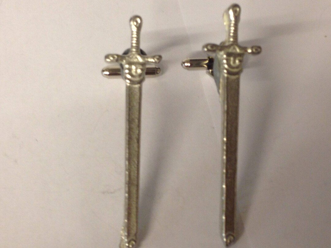 Sword GT136 Pair of Cufflinks Made From Fine English Modern Pewter - Etsy
