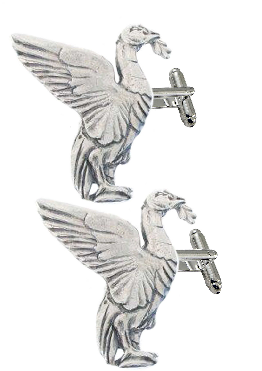 PP Liverpool Liver Bird 4x3cm English Pewter Cufflinks Tie Slide Sets ...