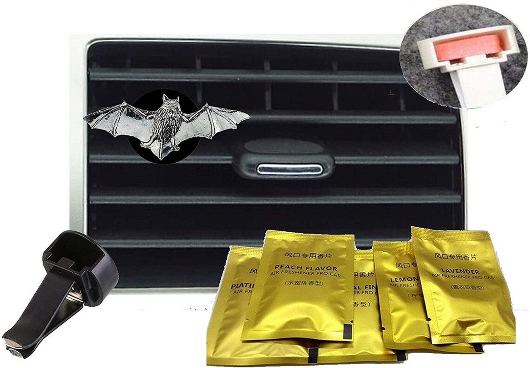 A34 Bat Pewter Design on an Air Freshener Vent Clip Kit Decoration Car ...